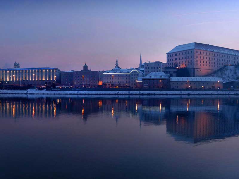 Linz an der Donau im Winter